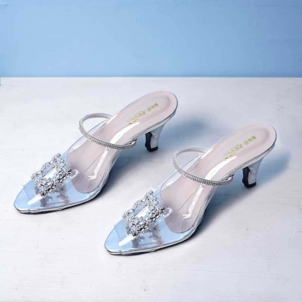 Jual Sepatu Heels Wanita Transparan Hak Lancip 5cm Kekinian / Sendak ...