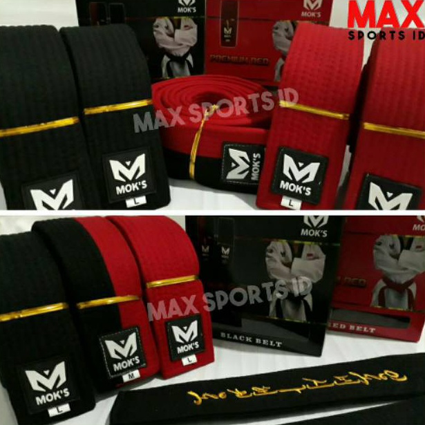 Jual KODE R14A Sabuk Taekwondo Moks Premium Merah Junior Poom dan Senior Hitam | Shopee Indonesia