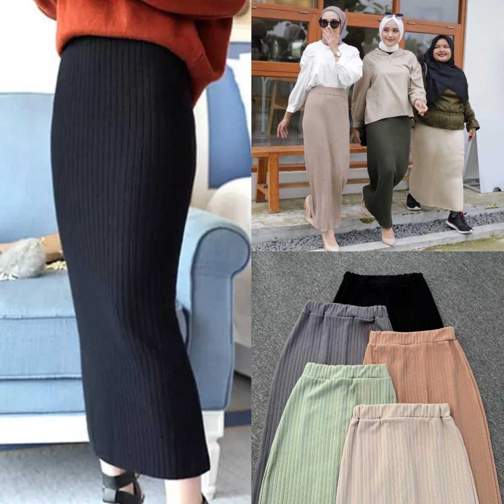 Jual Zafira - Rok Span knit hornet / Rok knit premium / knitskirt ...