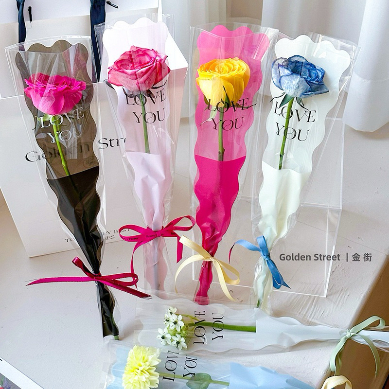 Jual [10039] Kantong Bunga Single Flower edisi LOVE YOU, Plastik Bunga ...