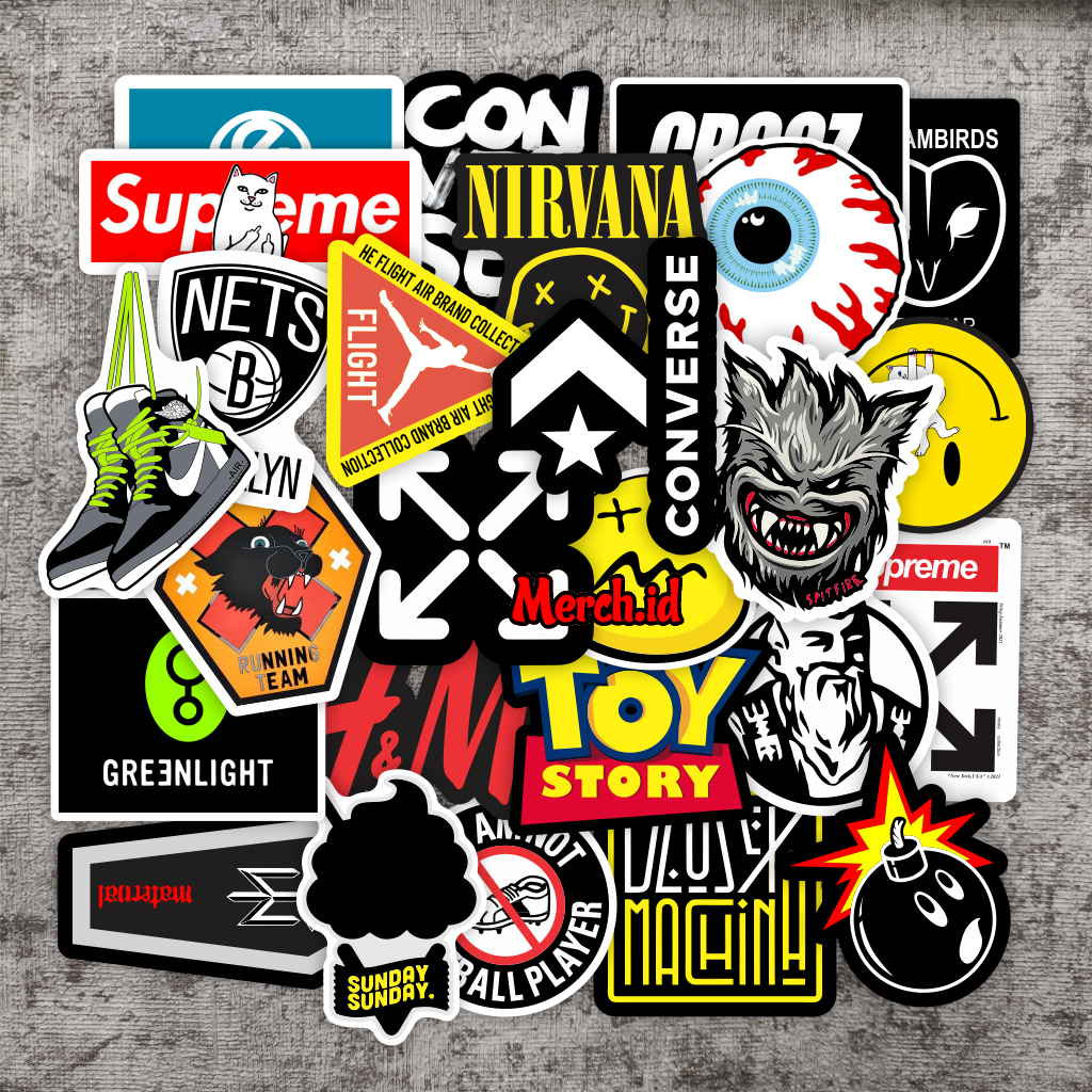 Jual Stiker Distro brand mix/ campur ukuran large size | Shopee Indonesia