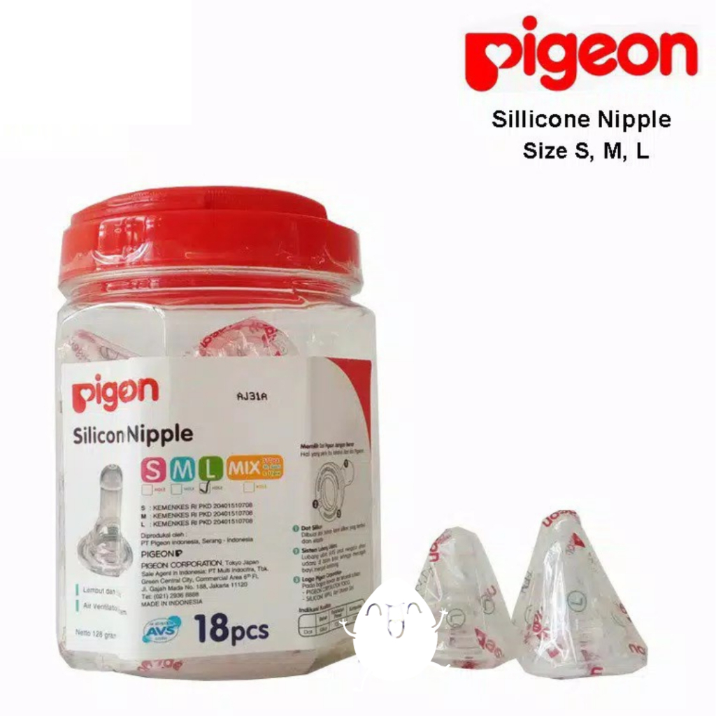 Jual Pigeon Dot Silicone Nipple Satuan S M L Dot Mix Pigeon Eco Satuan ...