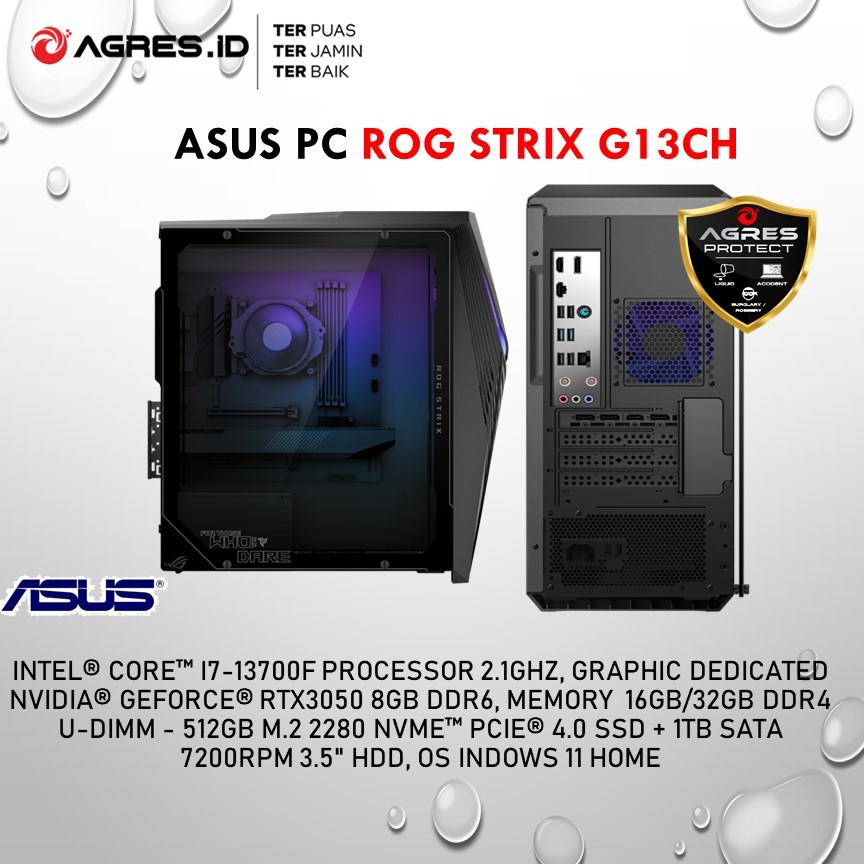 Jual ASUS PC ROG STRIX G13CH I7 13700F RTX3050 8GB/ 32GB 512GB W11+OHS ...