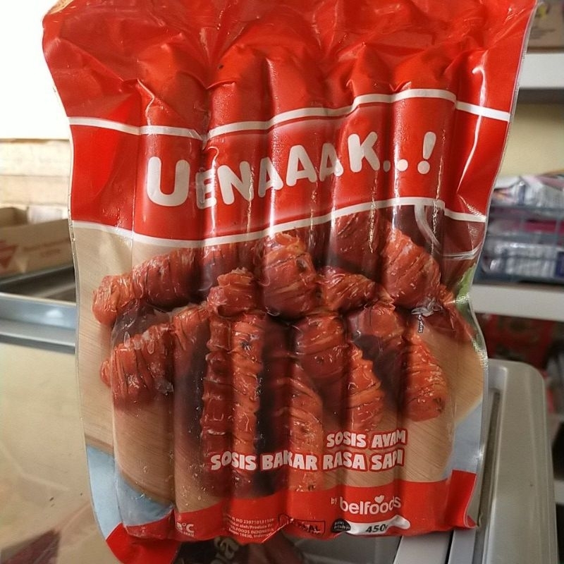 Jual Uenaaak sosis ayam sosis bakar rasa sapi 450gr | Shopee Indonesia