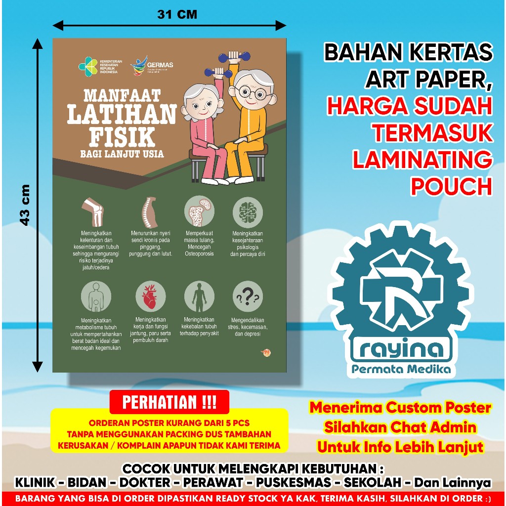 Jual Poster Manfaat Latihan Fisik Bagi Lanjut Usia | Shopee Indonesia