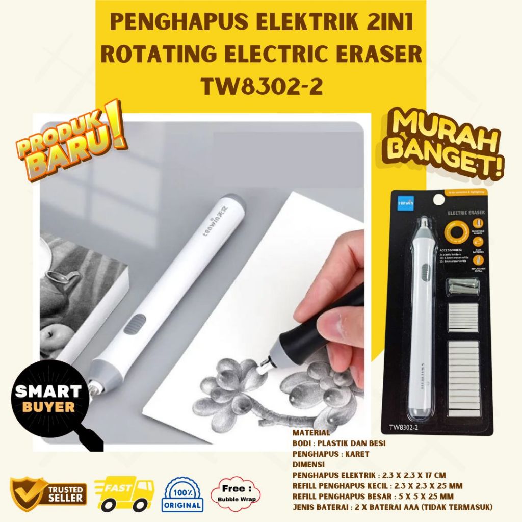 Jual Penghapus Elektrik Rotating Electric Eraser Model Pulpen Presisi ...