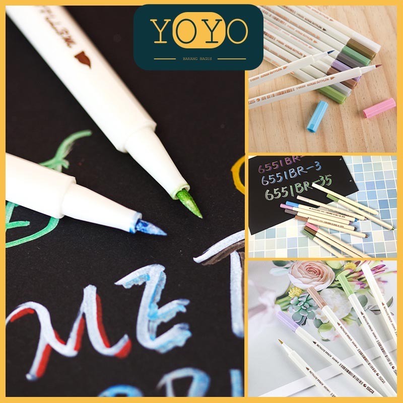 Jual 6551BR Winzige Metallic Brush Pen Spidol Warna Pena Kuas Metalik ...