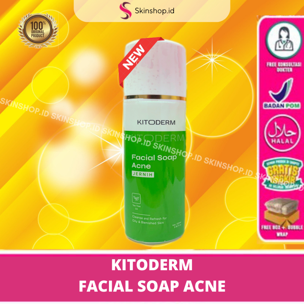 Jual Kitoderm Facial Soap Acne Tea Tree Oil 100ml Original / Sabun ...