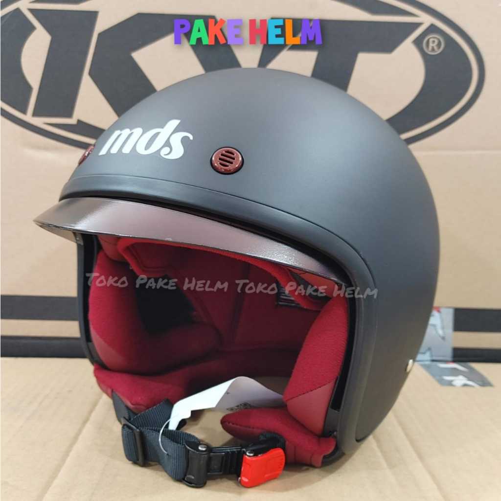 Jual HELM MDS MAGNUM RETRO BOGO BLACK DOFF | Shopee Indonesia