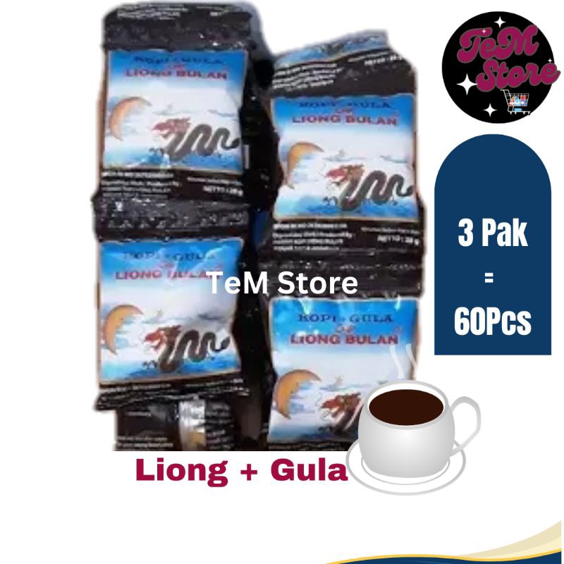 Jual KOPI LIONG PLUS GULA 3 PAK - 60PCS | Shopee Indonesia