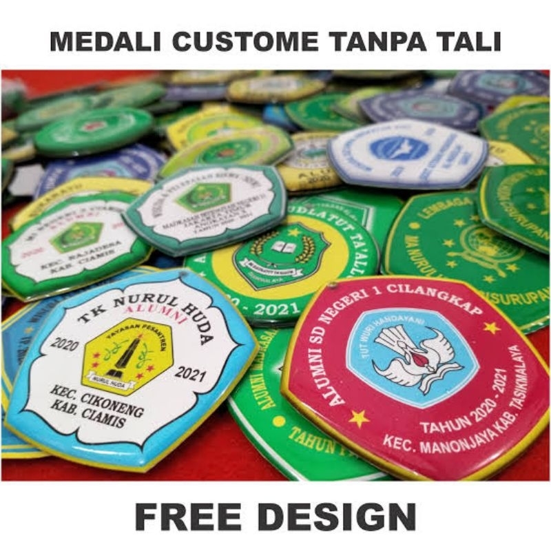 Jual medali acrylic resin tanpa tali ( kalung ) free design ukuran 8x8 ...