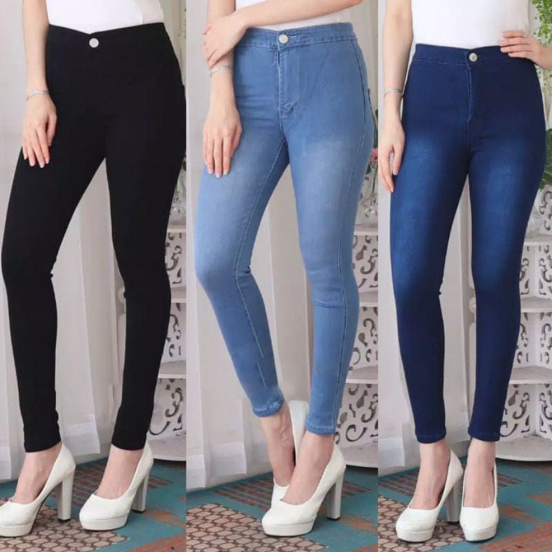 Jual Hw highwaist jeans 27-34 / Hw Jeans Jumbo / celana jeans wanita ...