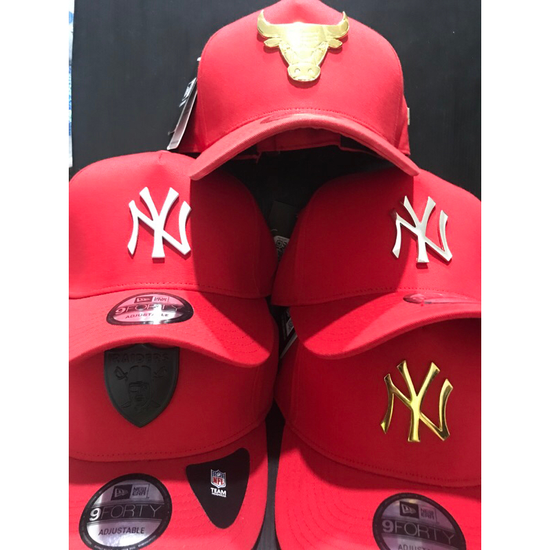 Jual TOPI BASEBALL MERAH LOGO METAL ( NY BULLS RAIDER JORDAN LAKERS ...
