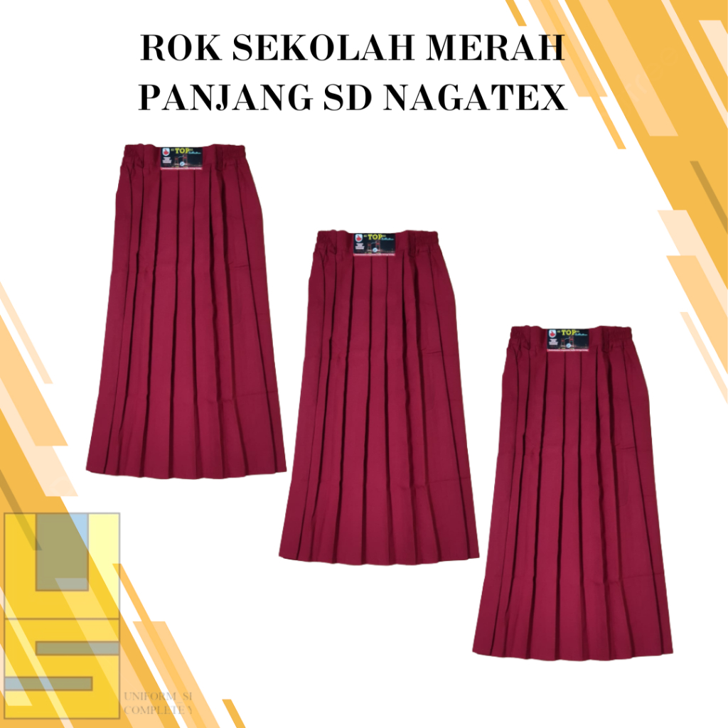 Jual ROK SEKOLAH SD MERAH PANJANG NAGATEX | Shopee Indonesia