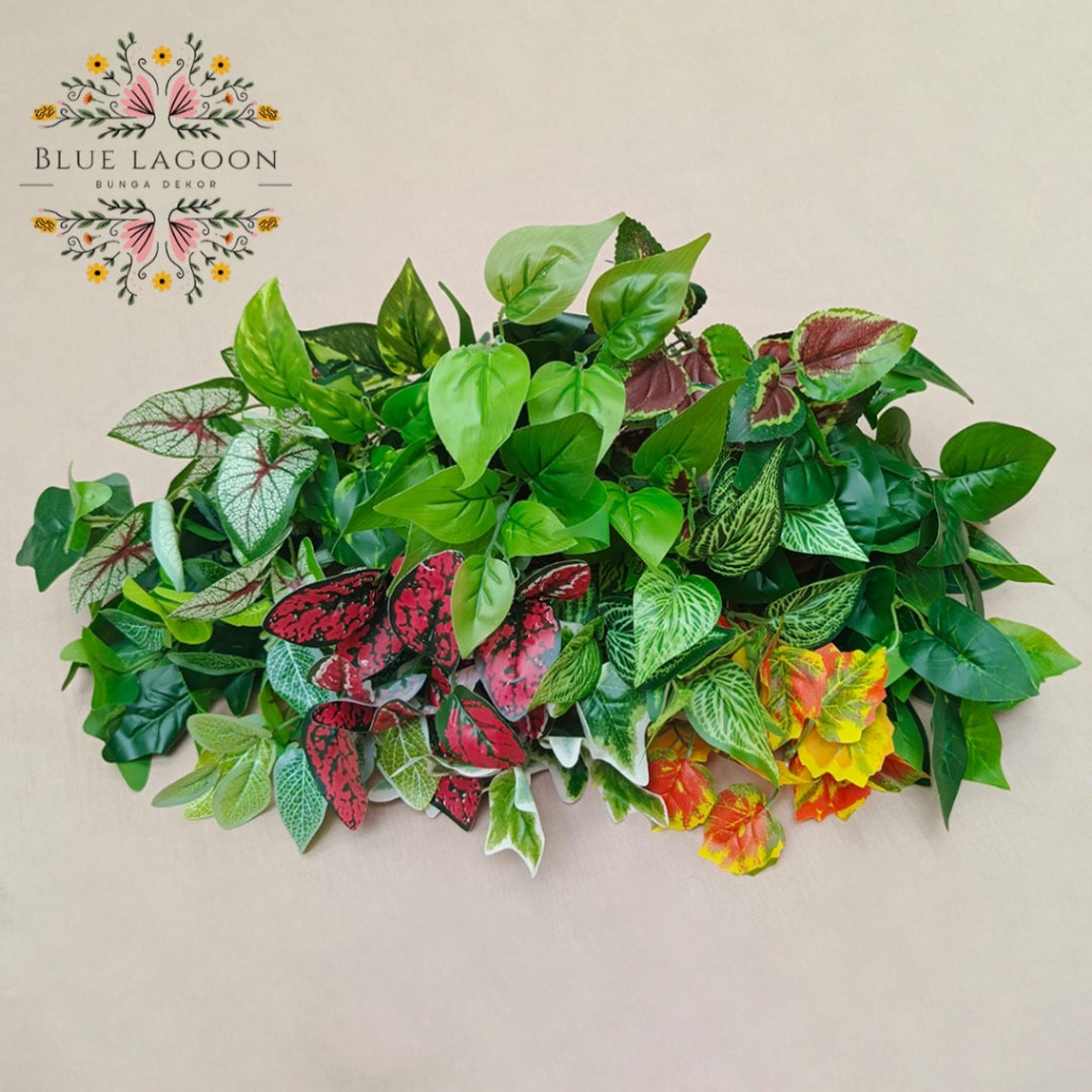 Jual Daun Tanaman Hias Palsu 7Cabang Artificial Leaf Bunga Plastik Daun ...