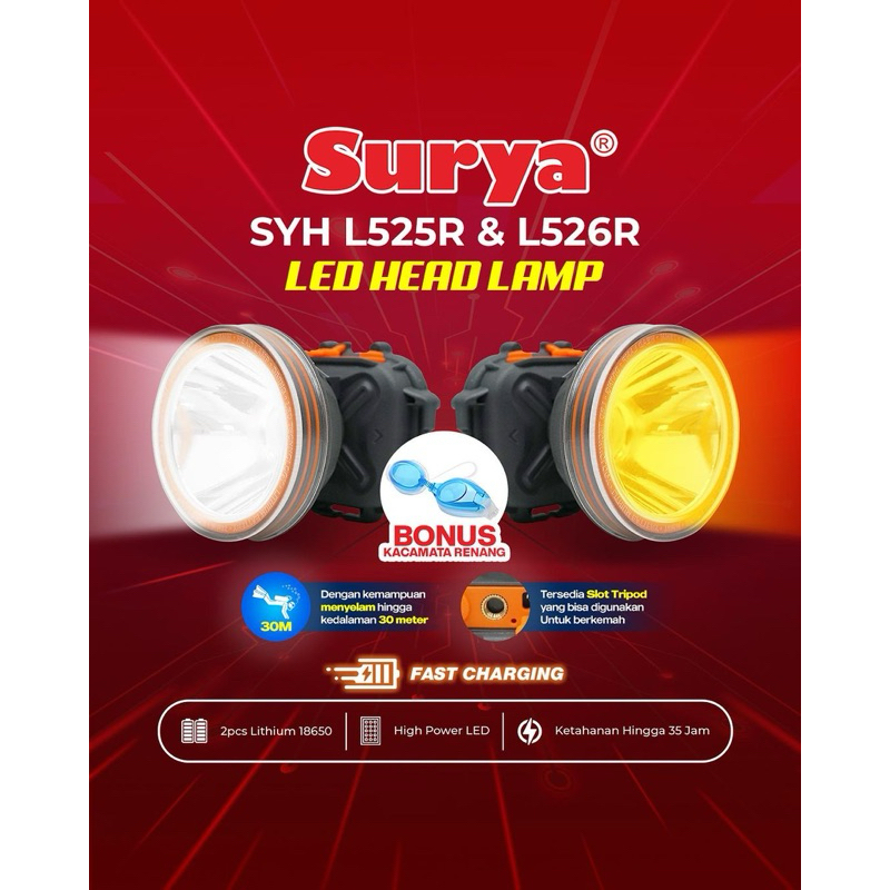 Jual Surya Senter Kepala Selam LED 52W SYH L525R 525R 525 PREMIUM ...