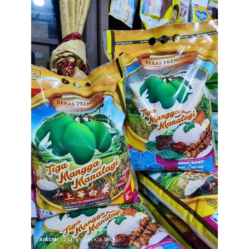 Jual BERAS TIGA MANGGA MANALAGI 5 LG BERAS MANGGA 5 KG | Shopee Indonesia