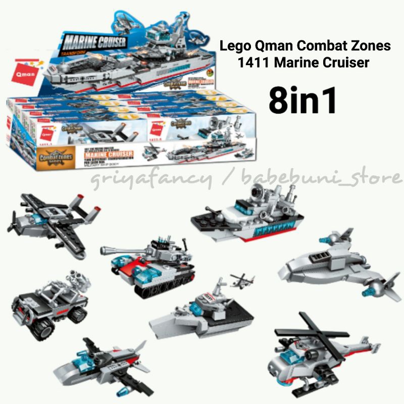 Jual Mainan Edukasi Anak Brick Balok Susun Qman Combat Zones 1411 Marine Cruiser 8in1 | Shopee ...