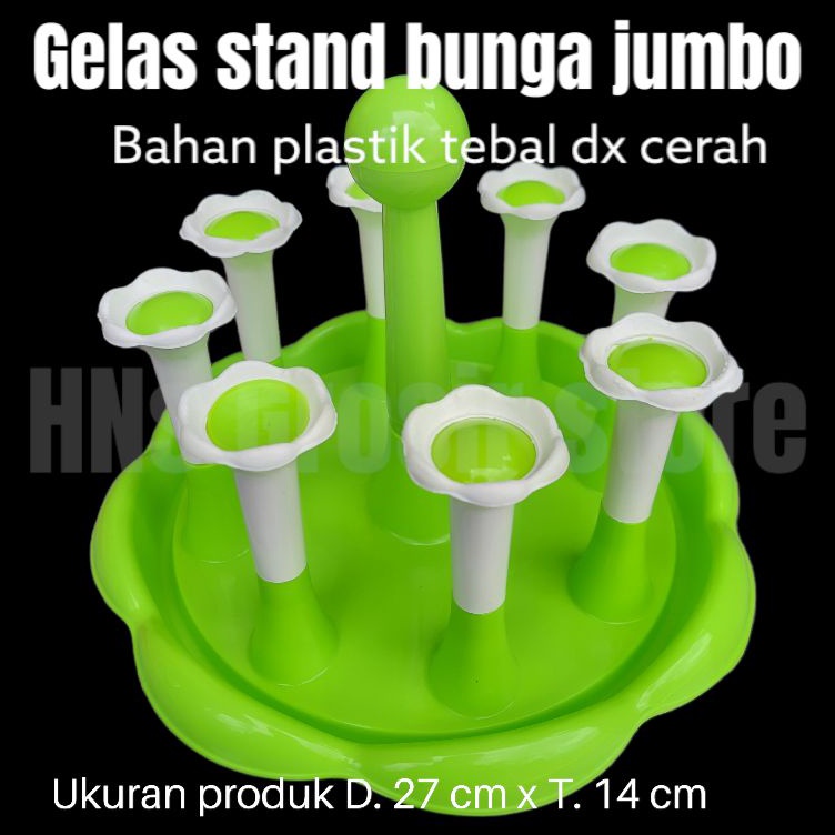 Jual Penawaran khusus gelas stand bunga plastik jumbo isi 8 dx tebal ...
