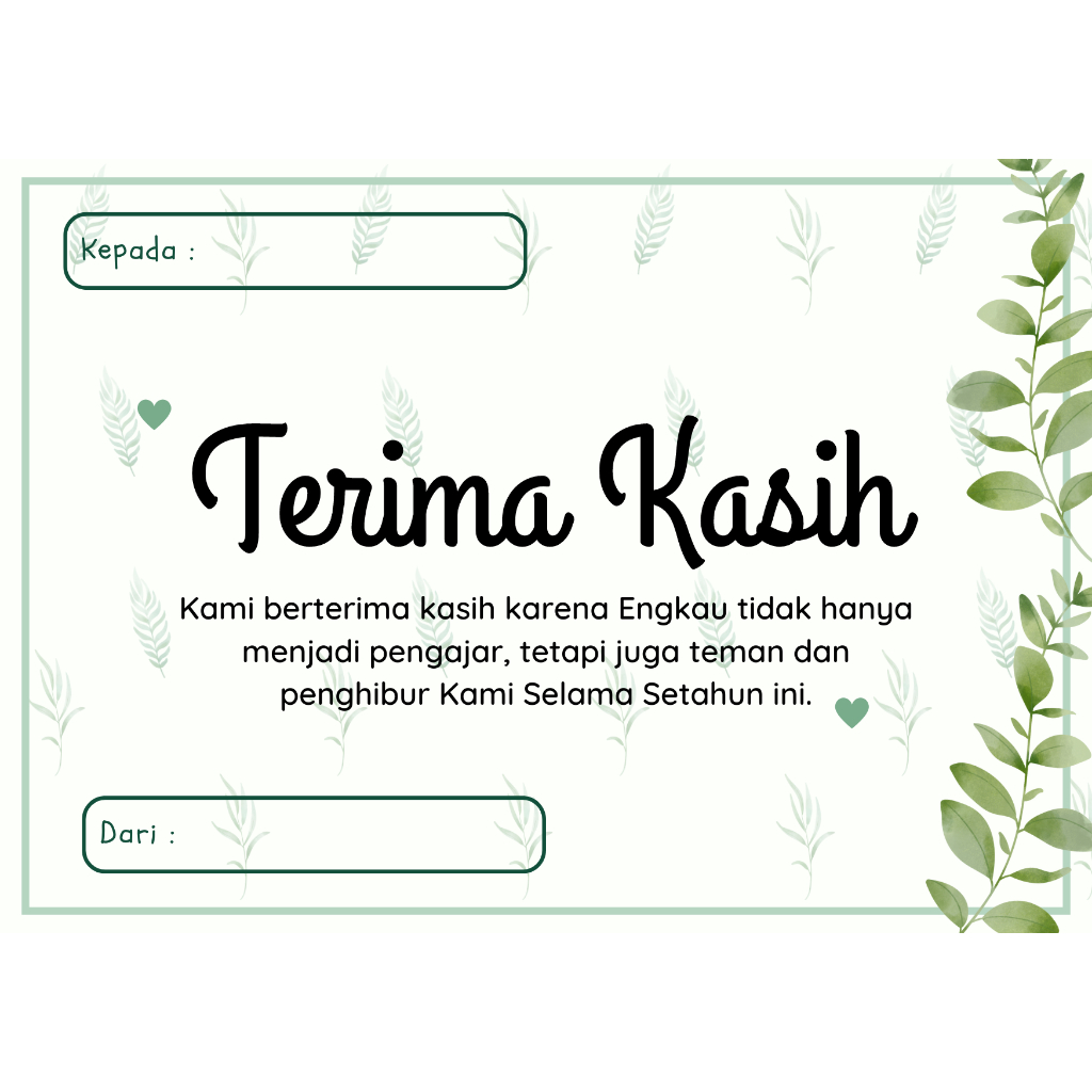 Jual KARTU UCAPAN PErpisahan GURU Kartu Ucapan Terima Kasih GURU (ISI ...