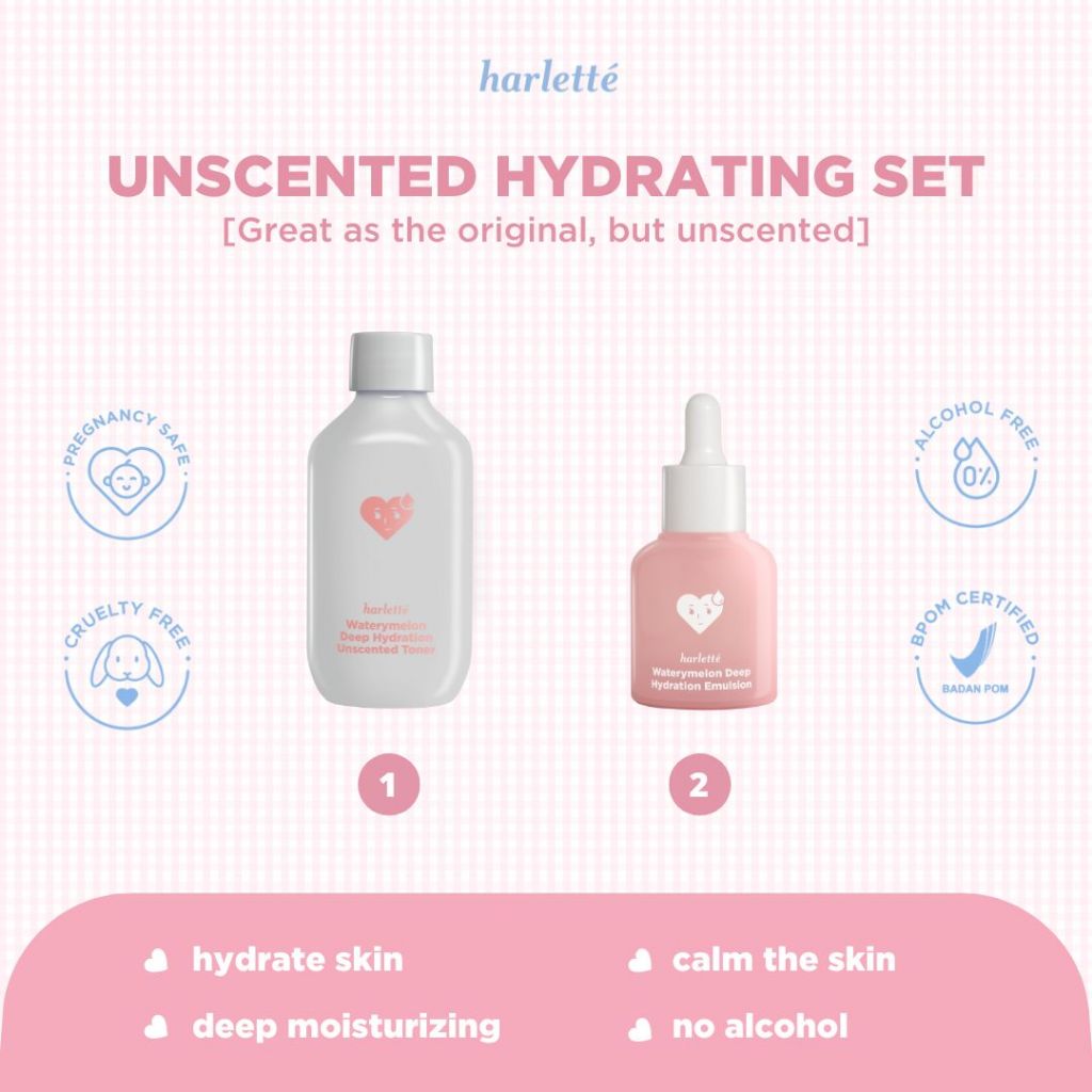 Jual Harlette Unscented Waterymelon Bundle | Untuk Kulit Sensitif ...