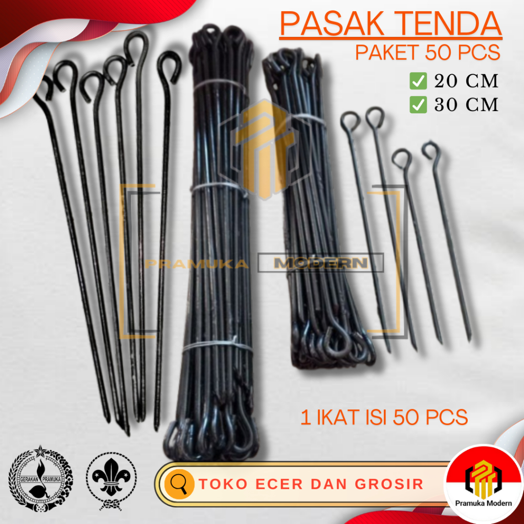 Jual Paket 50 Pcs patok tenda besi 20cm 30cm pasak tenda pramuka sudah ...