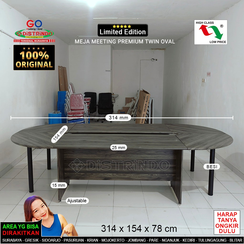 Jual Distrindo - Meja Meeting PREMIUM Kulitas Export TEBAL Halus Tepi ...