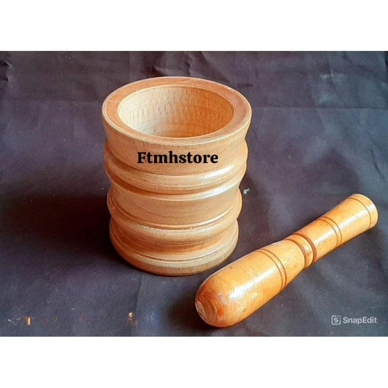 Jual LUMPANG KAYU + ALU Halu tumbukan kayu rapih / alat tumbuk ...