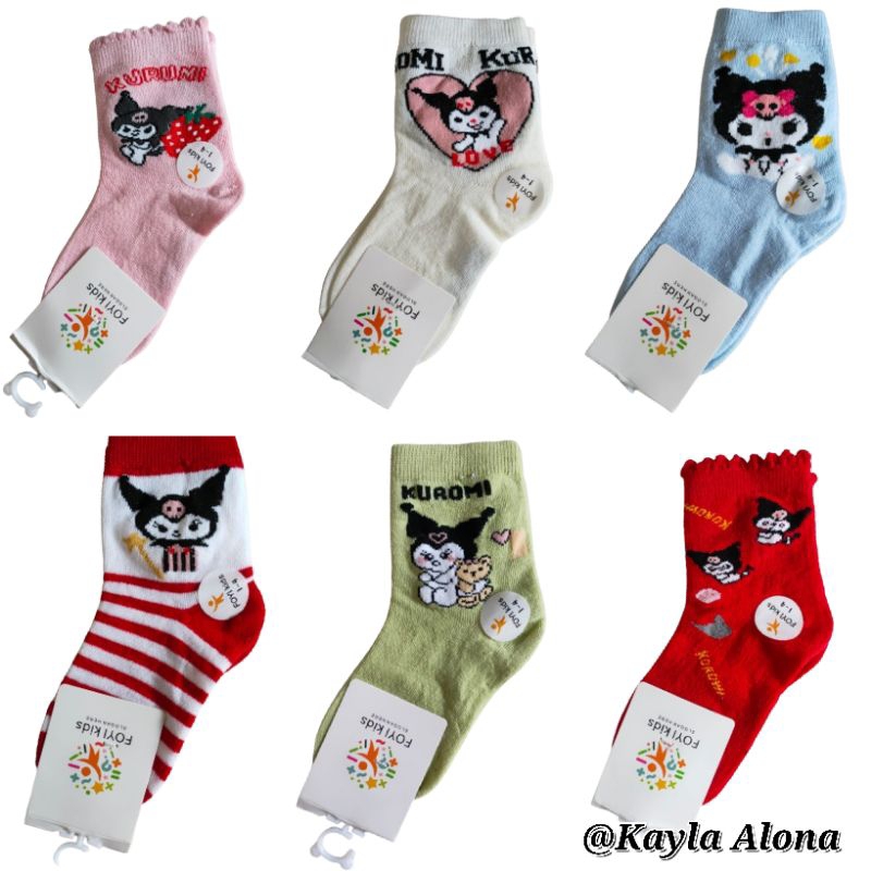 Jual KAOS KAKI ANAK PAUD - TK " FOYI KIDS " Motif : KUROMI | Shopee ...