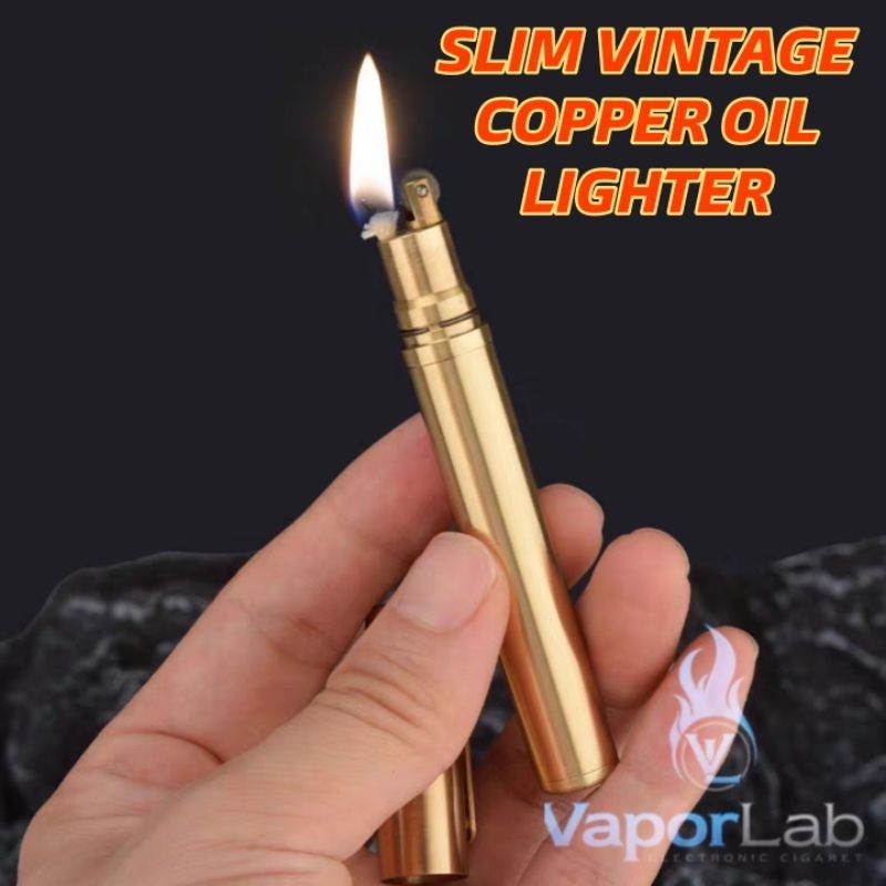 Jual korek api tipis classic sumbu minyak retro copper slim pen size ...