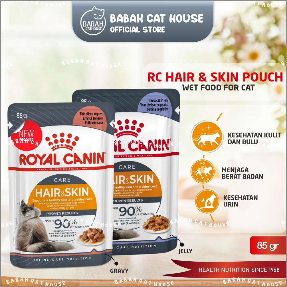 Jual RC HAIR & SKIN POUCH 85gr Royal Canin Cat Wet Food Makanan Basah ...