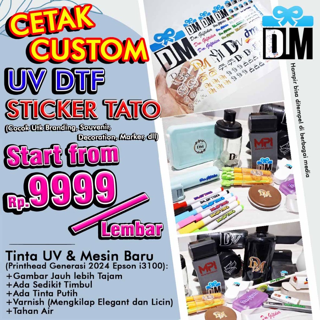 Jual Jasa Cetak Stiker Sticker UV DTF Ultraviolet Direct to Film Kuat ...