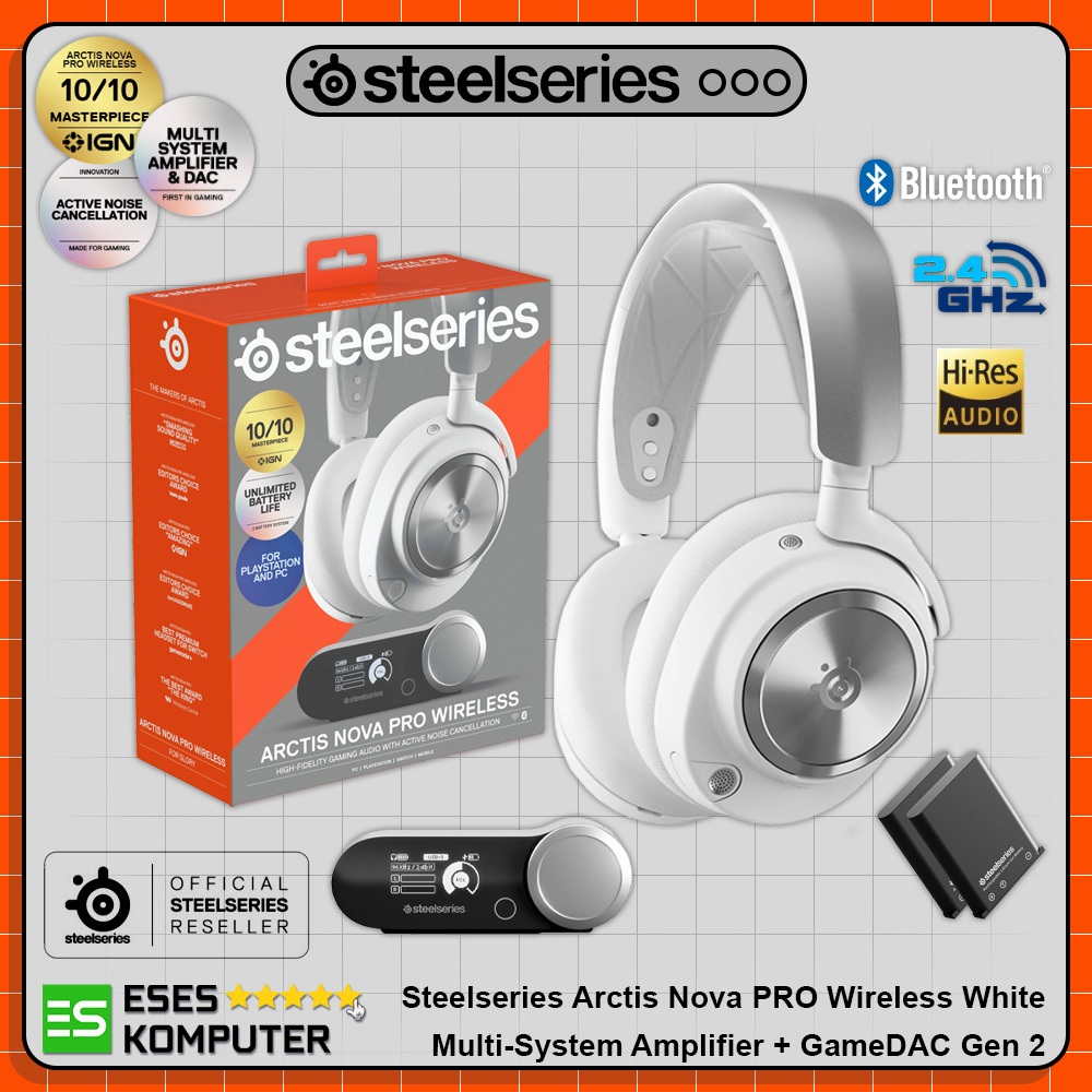 Jual Headset Steelseries Arctis Nova PRO Wireless White + GameDAC Gen 2 ...
