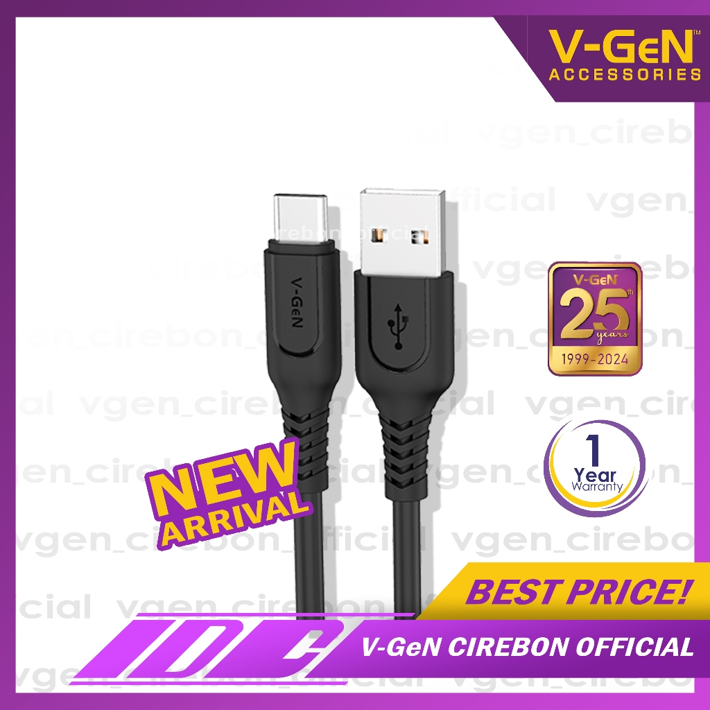 Jual Kabel Type C Bulat V-GeN VCB-55 3A Super Speed 1 Meter | Shopee ...