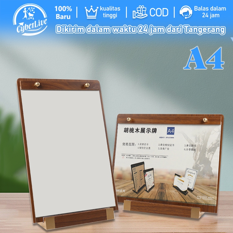 Jual Sign Holder Stand Menu Wood Base Buku Menu Restoran Untuk Ruang ...
