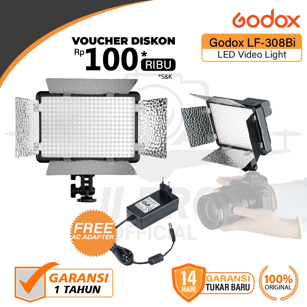 Jual LED Video Light GODOX LF-308Bi LF308Bi LAMPU FLASH LF308 Bi ...