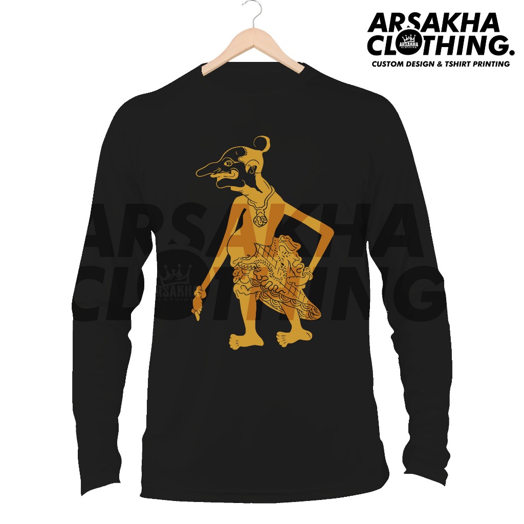 Jual Kaos Lengan Panjang Petruk Tokoh Wayang Baju Distro Katun Combed ...