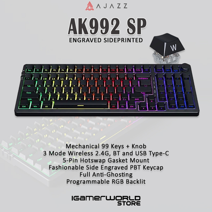 Jual Ajazz AK992 Side Printed 96% Wireless 3-Mode RGB Mechanical Gaming ...