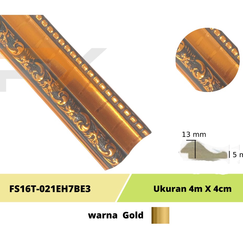 Jual KODE 77 Lis Pigura PVC Lis Plafon Motiv Warna Gold P 4 M x L 4 CM ...