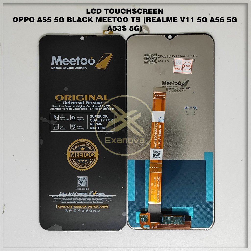 Jual LCD TOUCHSCREEN OPPO A55 5G BLACK MEETOO TS (REALME V11 5G A16 2021 A16S A54S REALME C25 ...