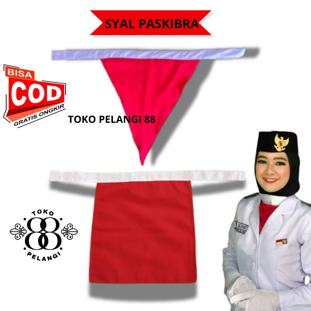 Jual Syal Leher Paskibra Segitiga & Kotak Merah Putih | Shopee Indonesia