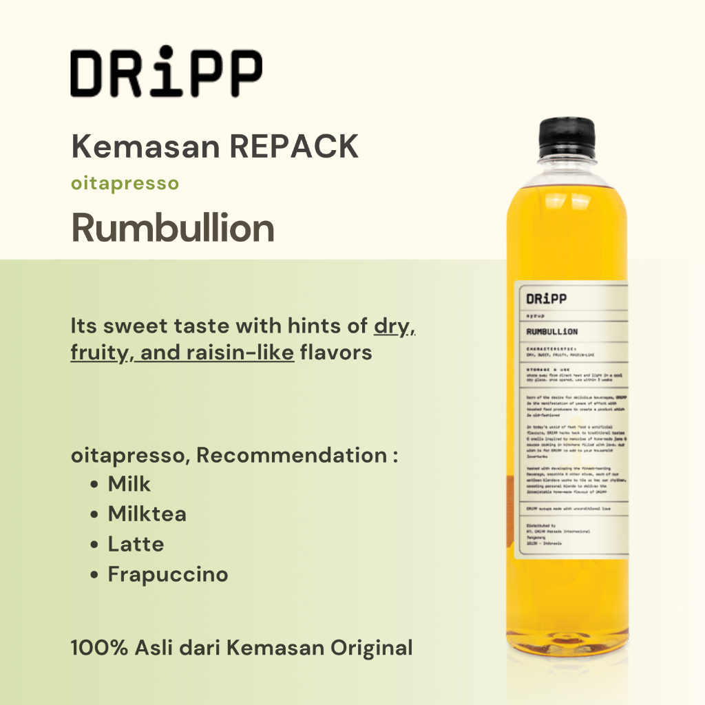 Jual REPACK - Dripp Rumbullion Rum Syrup [100] g | Shopee Indonesia