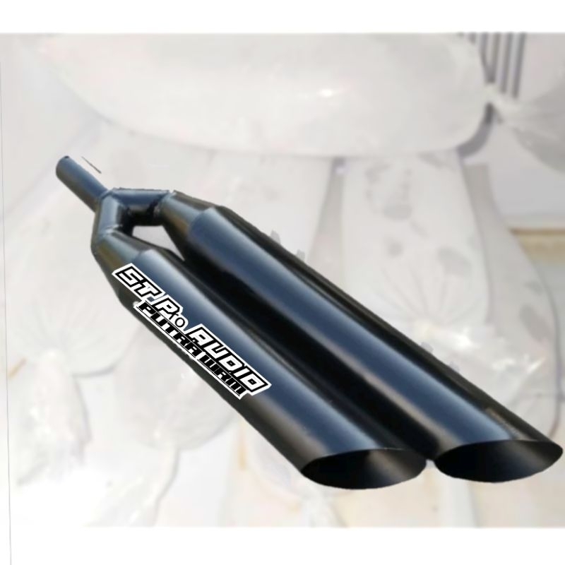Jual knalpot bambu runcing double Muffler racing | Shopee Indonesia