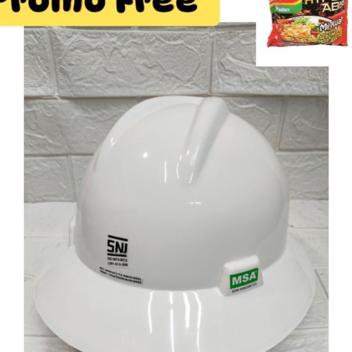 Jual Dijamin Ori Helm Proyek Bulat MSA Full Brim Fastrek Putih | Shopee ...
