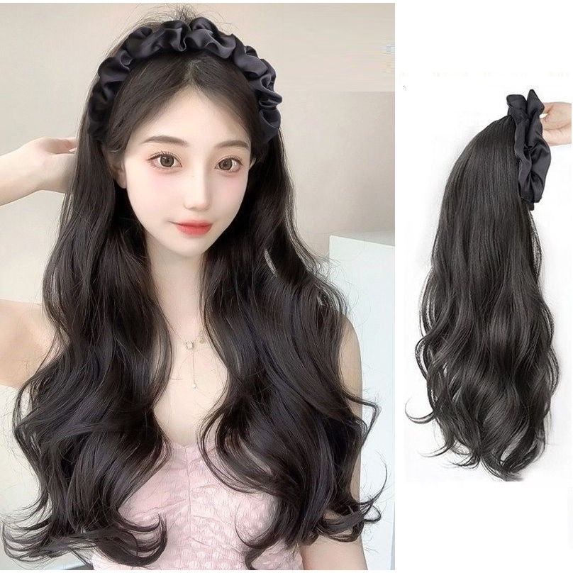 Jual AESRORA Wig Bando Rambut Palsu Tebal 50CM Bando Wig Hairclip ...