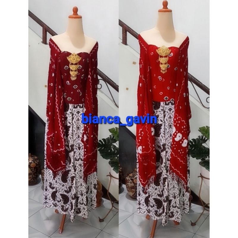 Jual 1Set Baju Basahan Cewek Adat Jawa / Kamisol + Selendang + Jarik ...