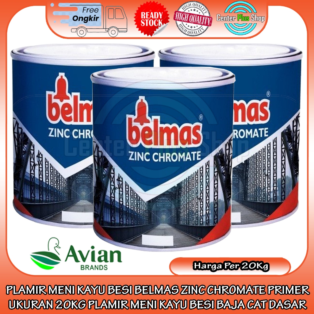 Jual BELMAS ZINC CHROMATE PRIMER PLAMIR MENI KAYU BESI UKURAN 20KG CAT ...