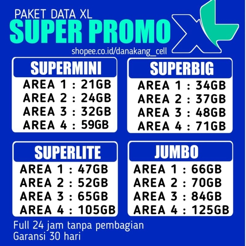 Jual KUOTA DATA XL | PAKET INTERNET AXIS XL AKRAB | Shopee Indonesia