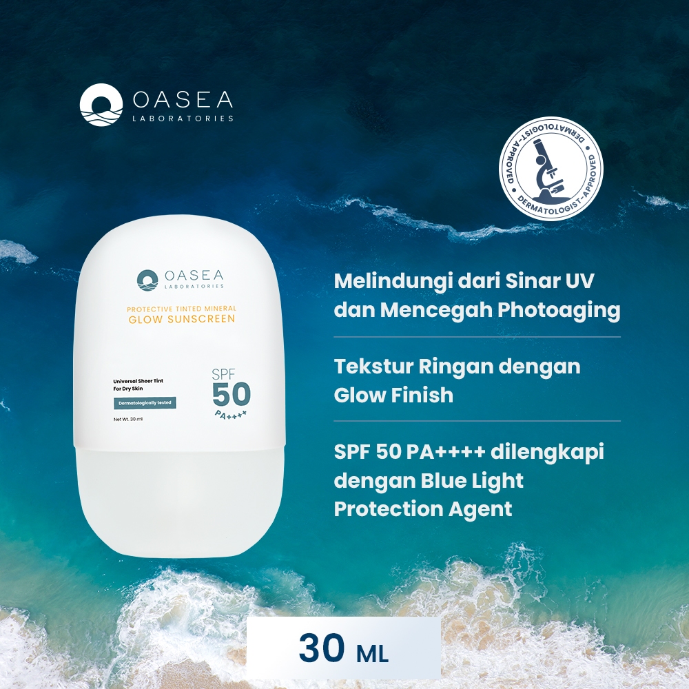 Jual Oasea Protective Tinted Mineral Glow Sunscreen 30 ml | Shopee ...