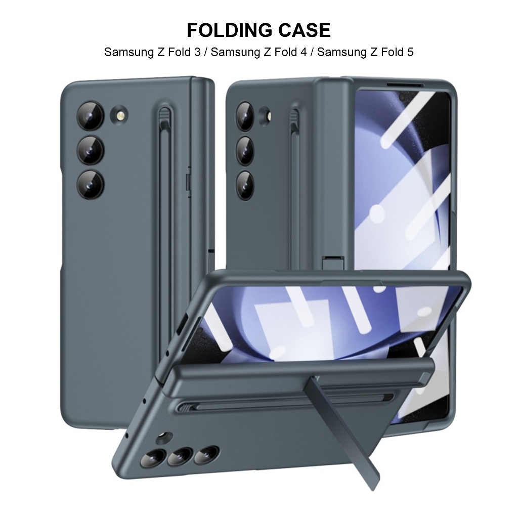 Jual Case Samsung Galaxy Z Fold 3/ Fold 4/ Fold 5 5G Leather With Holder + Pen Slot CASE LONGCHI ...